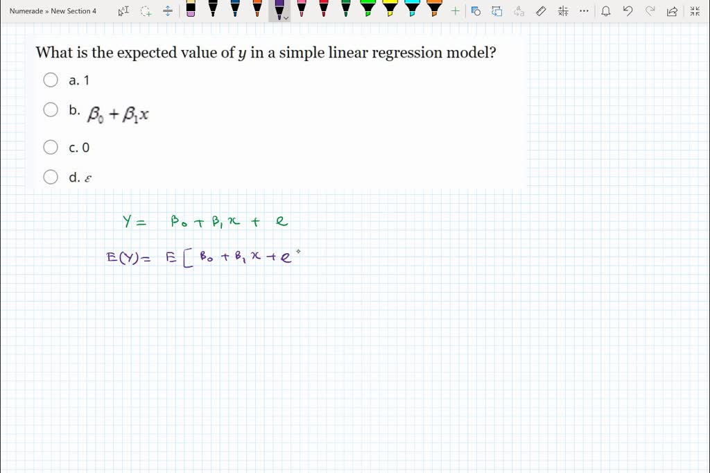 SOLVED: The linear regression is given as Y = a + bX + Z where a and b ...