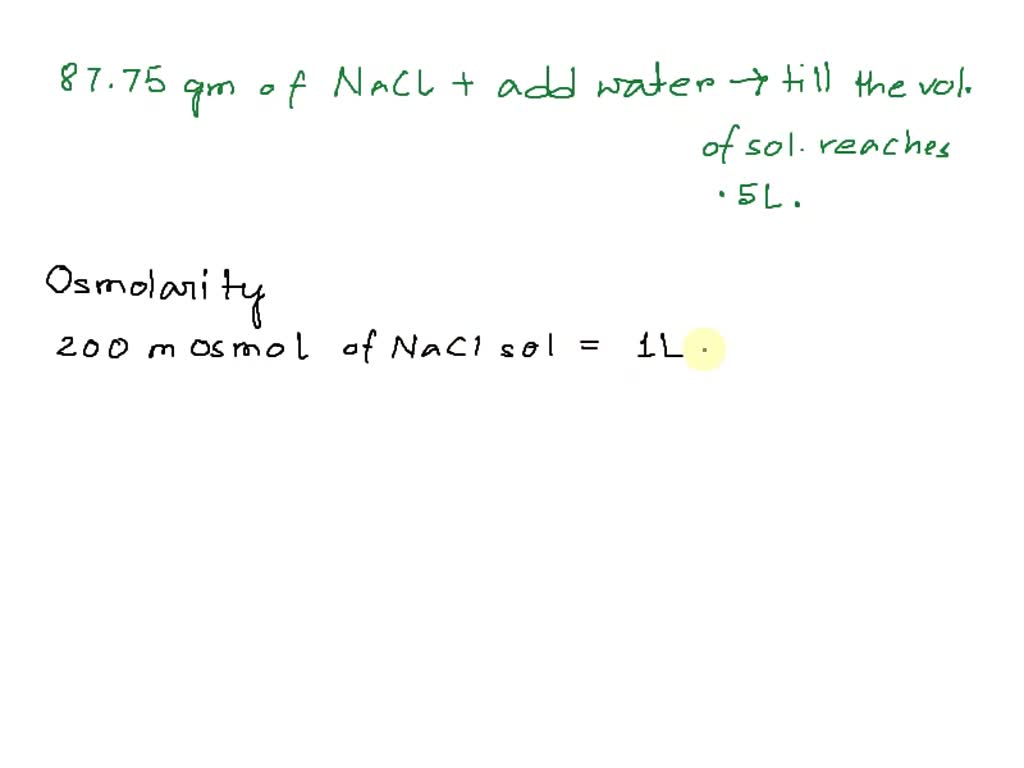 SOLVED: Molarity/Molality solved cxample: Example [: If solution of salt water contains 29 grams ...