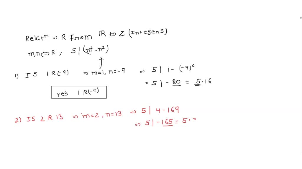 Solved Define A Relation R On Z As Follows For All Integers M And N 