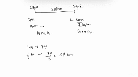 Two cities a and b are 268 km apart at 3 pm vivian starts...