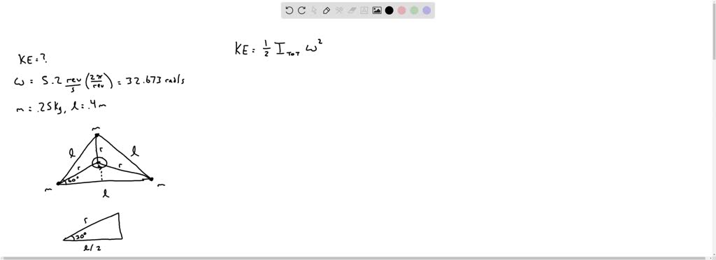 SOLVED: Part B What is the triangle's kinetic energy if it rotates ...