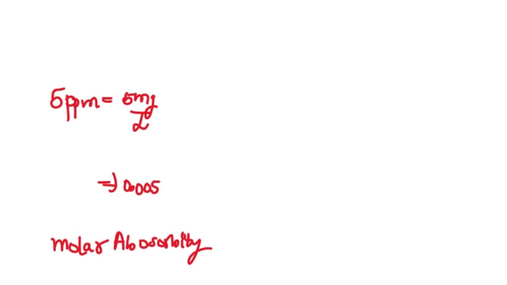 SOLVED: Calculate the molar absorptivity of an unknown (molecular ...
