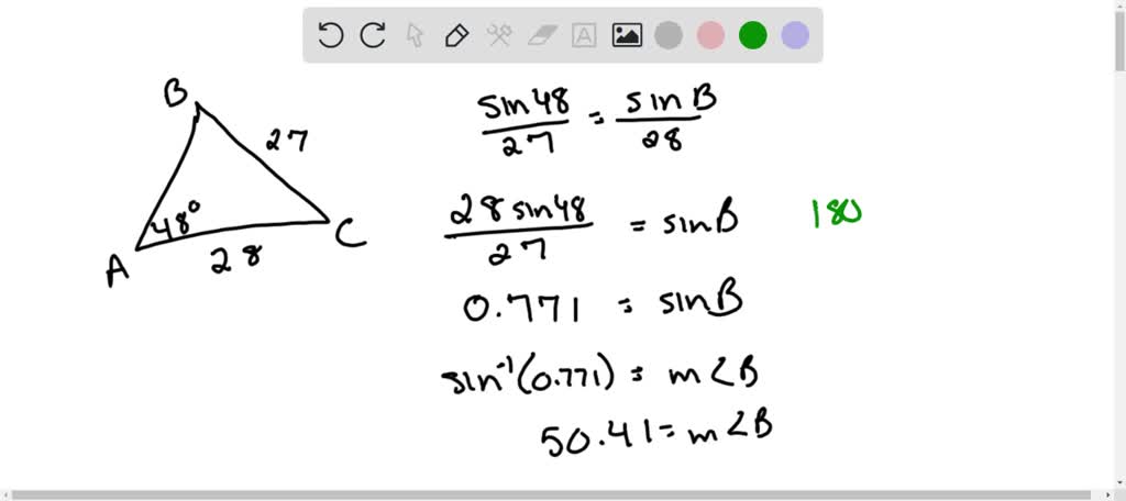 SOLVED: Using the Law of Sines to find a triangle with one obtuse angle ...
