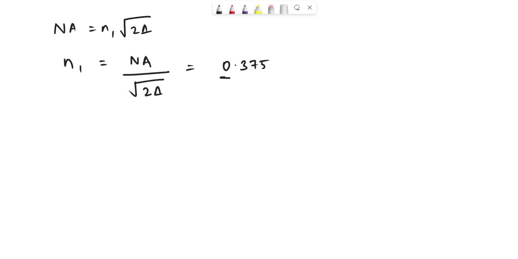 SOLVED: A step index fiber with a large core diameter compared with the wavelength of ...