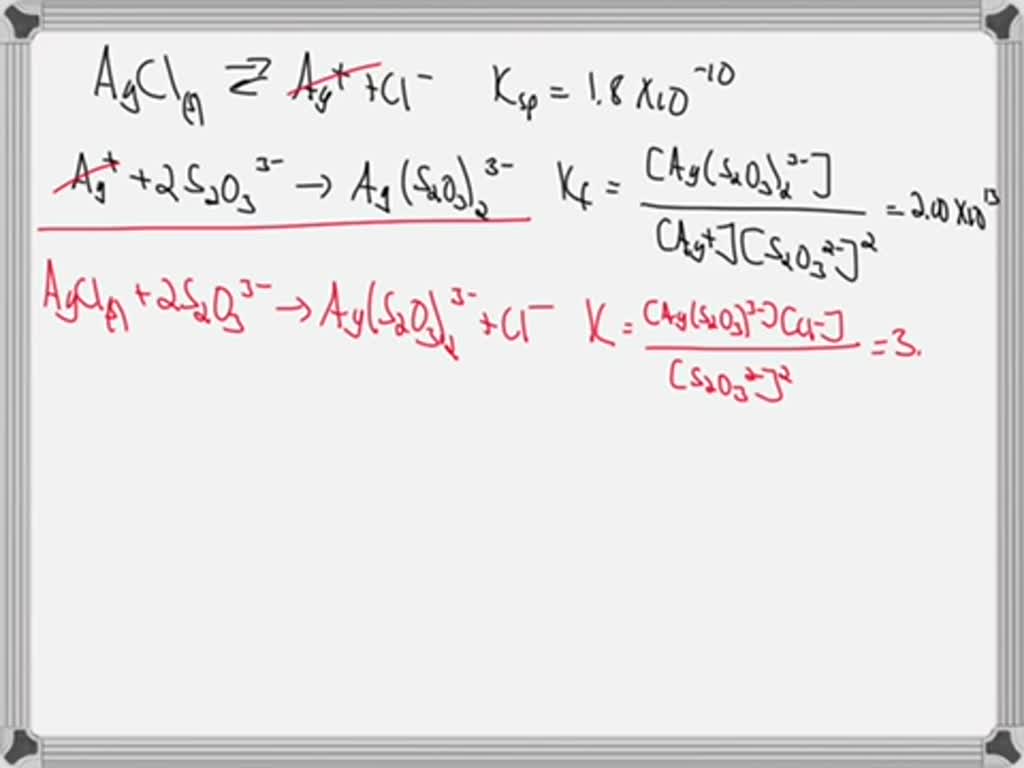 SOLVED: The solubility of AgCl in water is important to electrochemical ...