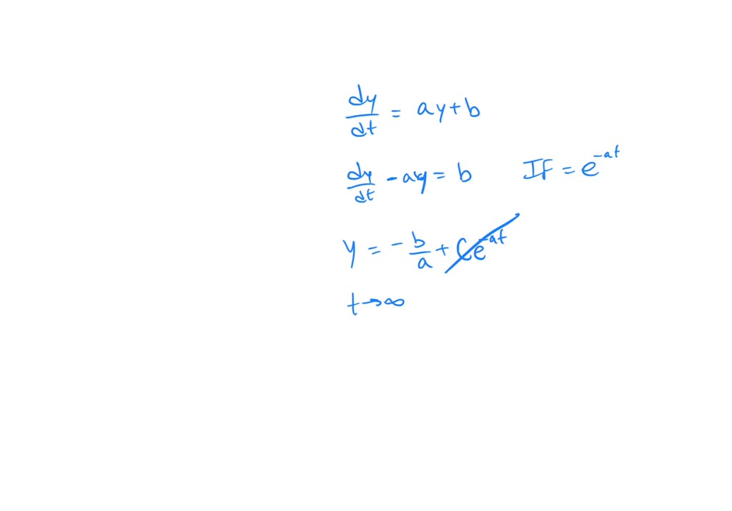 SOLVED: In each of Problems 5 and 6, write down a differential equation of the form dy/dt =ay ...