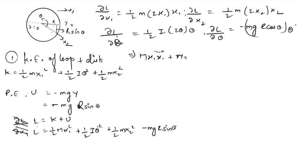 SOLVED: (Two dimensional) A hoop (mass M, radius R) rolls without ...