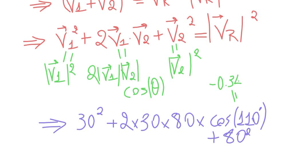 SOLVED: 1. Vector 1 is 30 m/s at 300° and Vector 2 is 80 m/s at 50°. Direction at CCW due East ...