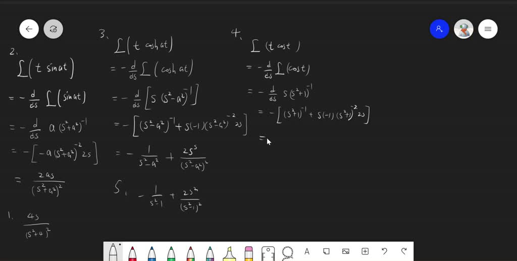 SOLVED: Determine the Laplace transforms of the following expressions Laplace Transformations (L ...