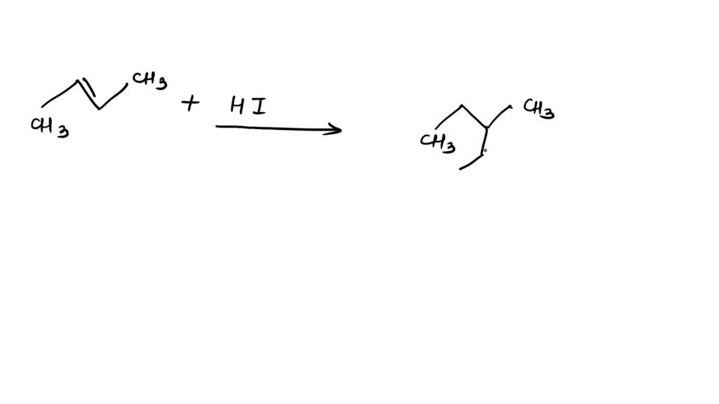 SOLVED: Draw the structure of reactant and product 2-butene + HCl
