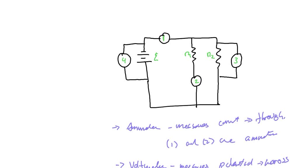 SOLVED: Question 1:In the circuit shown below,possible positions of a voltmeter and an ammeter ...