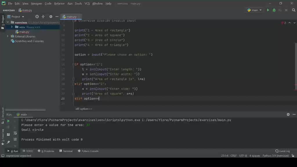 Solved Write A Python Program To Get Input Choice From The User And Perform The Operations 3405