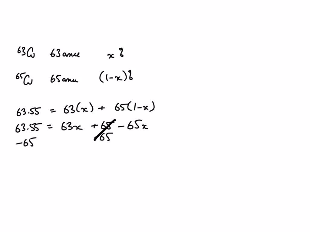 SOLVED: The element copper with a relative atomic mass of 63.55 ...
