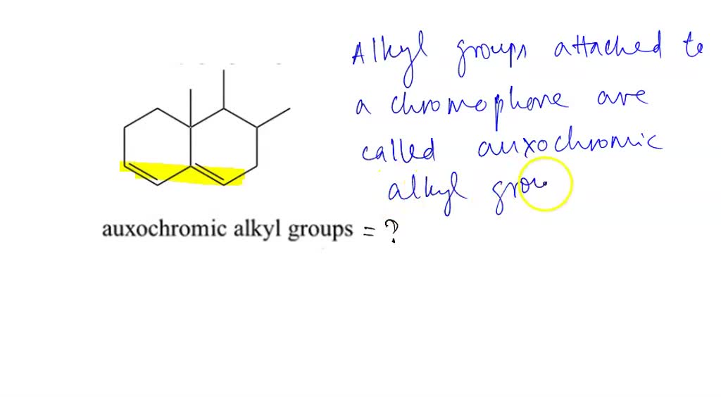 SOLVED: 3) How many auxochromic alkyl groups are present in the ...