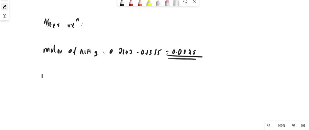 SOLVED: A buffer is created by combining 3.65 g of NH3 with 4.82 g of HCl and diluting to a ...