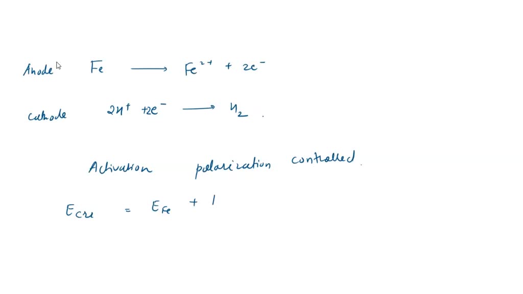 SOLVED: An iron electrode is immersed in a deaerated acid solution ...