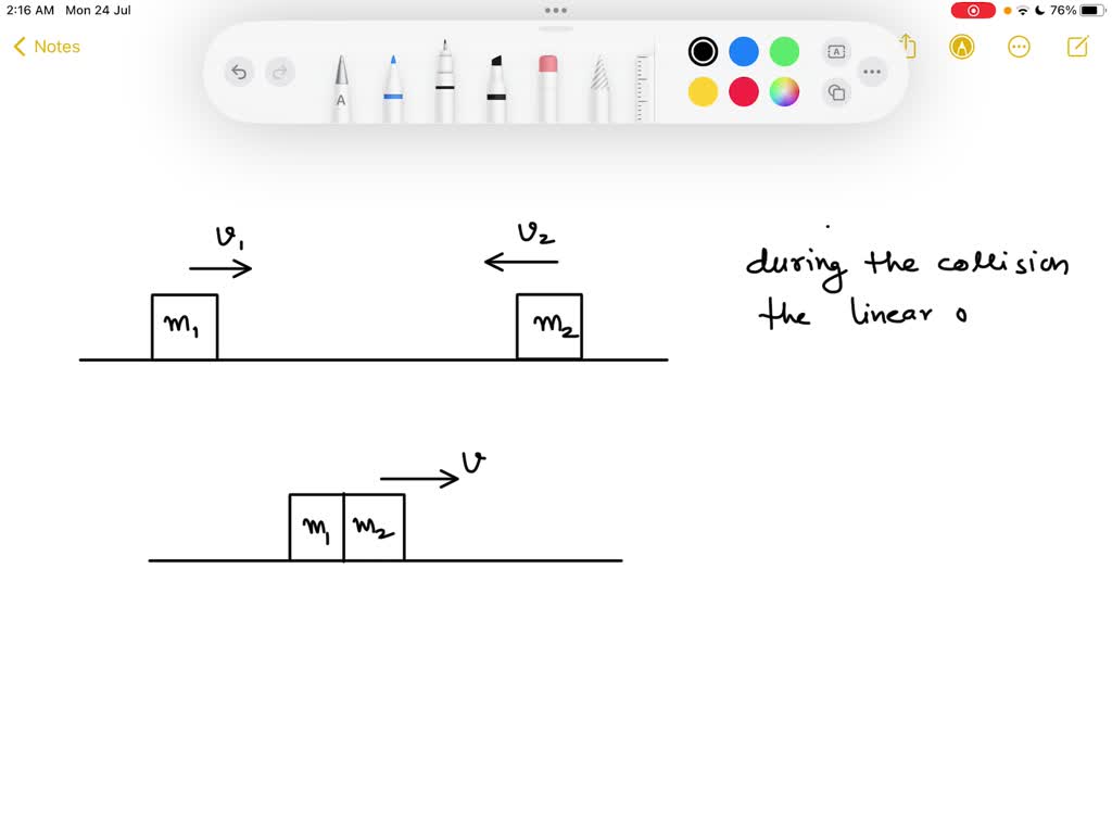 SOLVED: Two objects m and m2 approach each other along a straight line with speeds v1 and v2 as ...