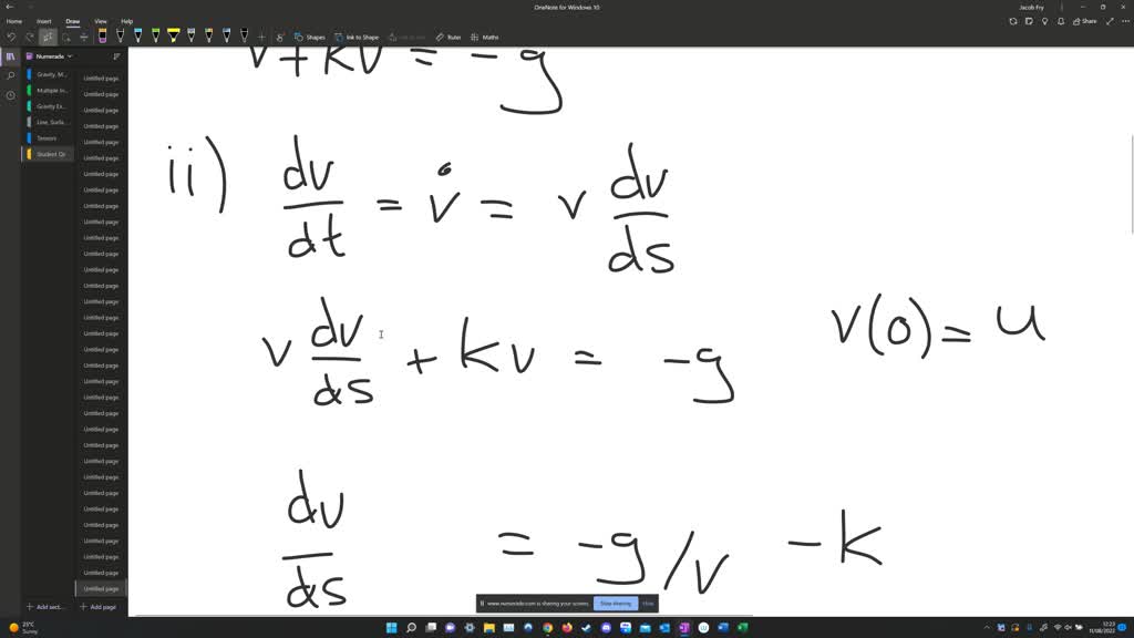 SOLVED: A particle of mass m is projected vertically upwards under gravity with velocity, with ...