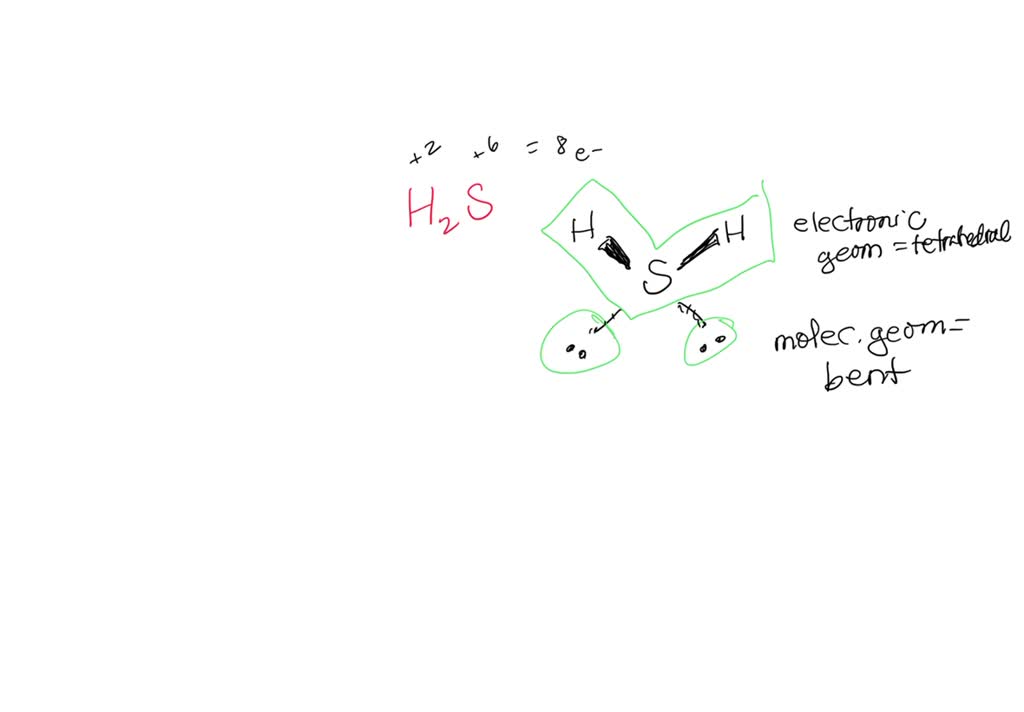 SOLVED: Draw a diagram of a hydrogen sulfide molecule to show its shape ...