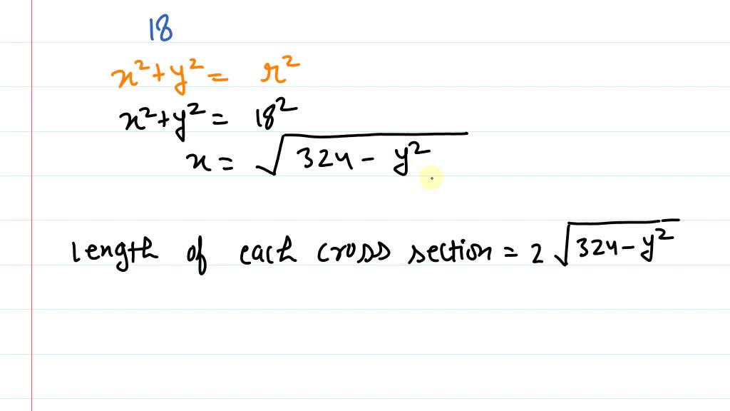 SOLVED: Use the general slicing method to find the volume of the ...