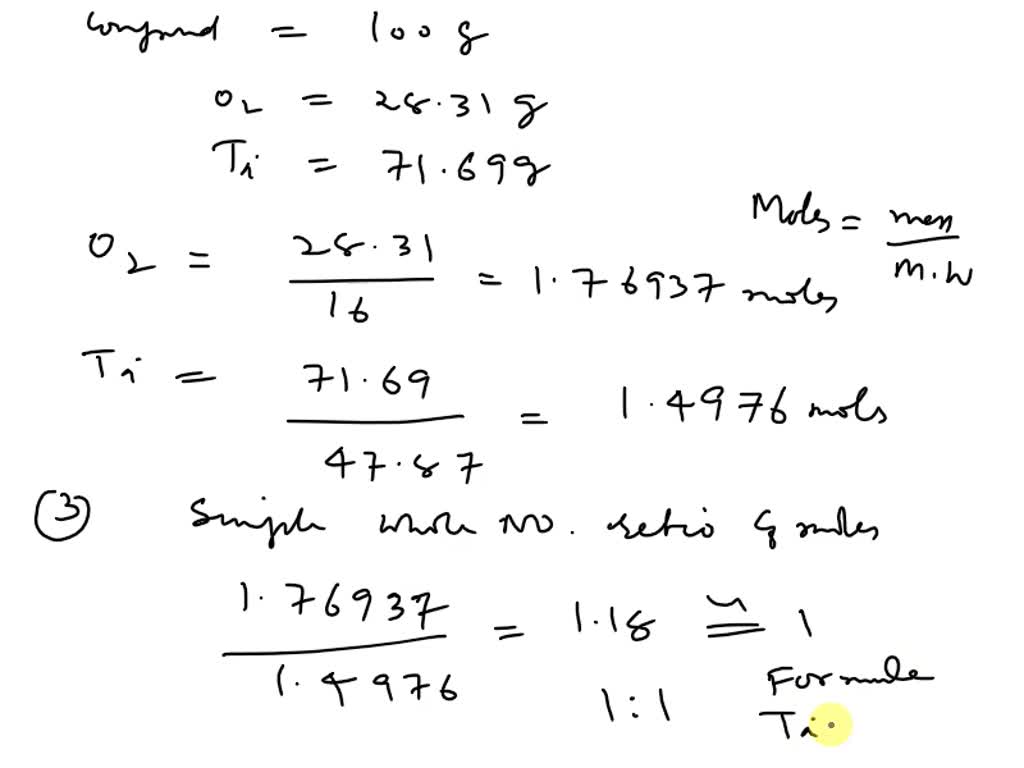 SOLVED: A certain oxide of titanium is 28.31% oxygen by mass and ...