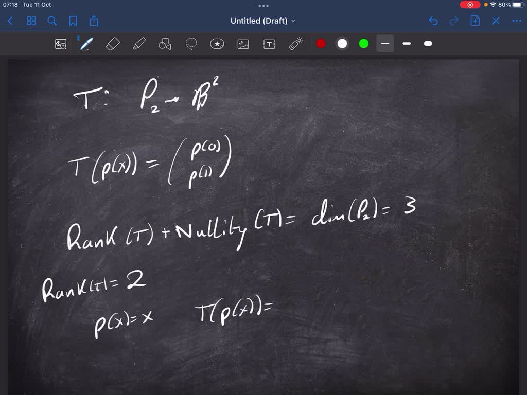 SOLVED: Find either the nullity or the rank of T and then use the Rank ... SOLVED: Find either the nullity or the rank of T and then use the Rank ...