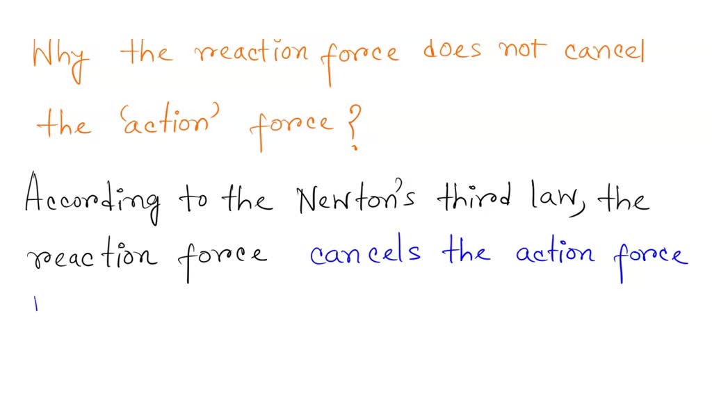 SOLVED: Question 10 The "reaction" force does not cancel the "action ...