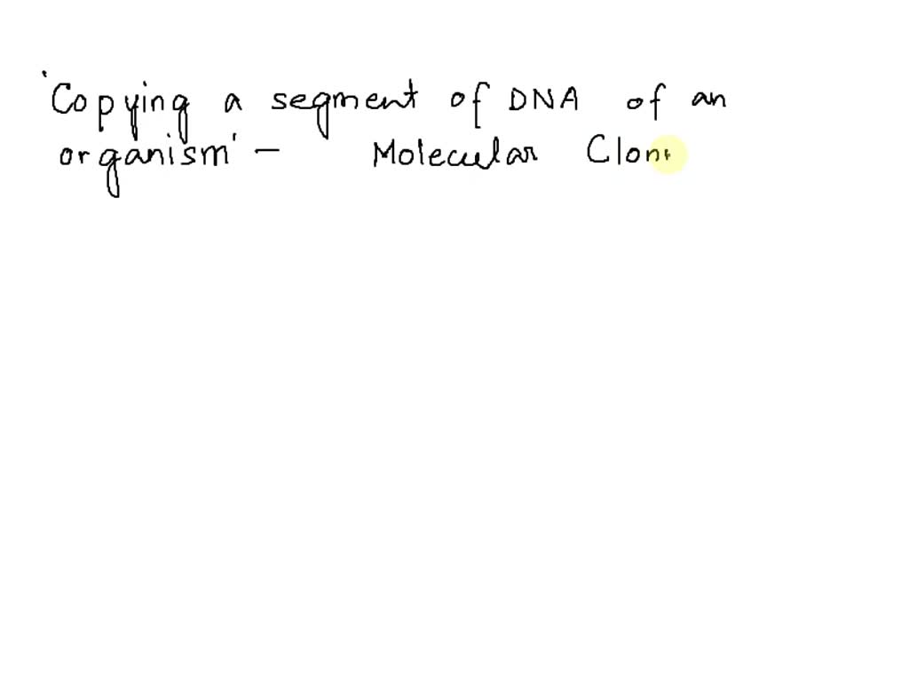 SOLVED: QUESTION 56 Reproductive cloning is: Copying a target gene. Copying a target sequences ...
