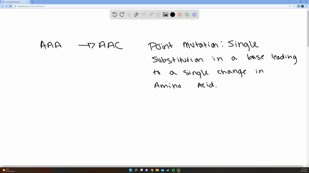 SOLVED: A mutation that changes the codon AAA (for the amino acid Lys ...
