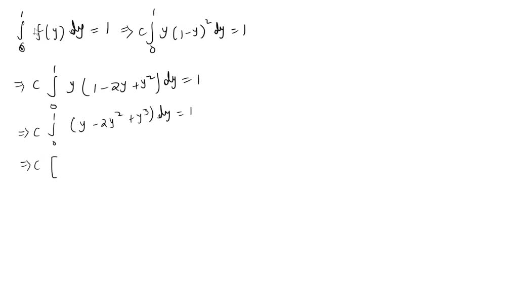 SOLVED: Let Y be a random variable with pdf given by #(y + 1), 32