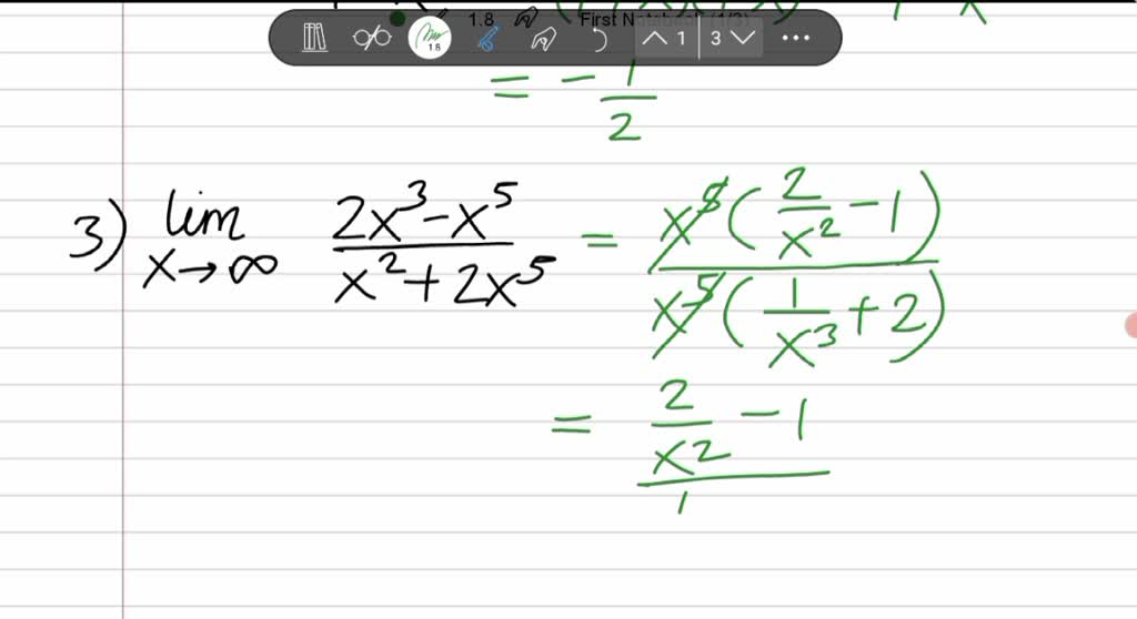 SOLVED: 1. Evalaute lim f(x), lim f(x),lim f(x) for -x+4x x7 fx= x-5 +2 x5