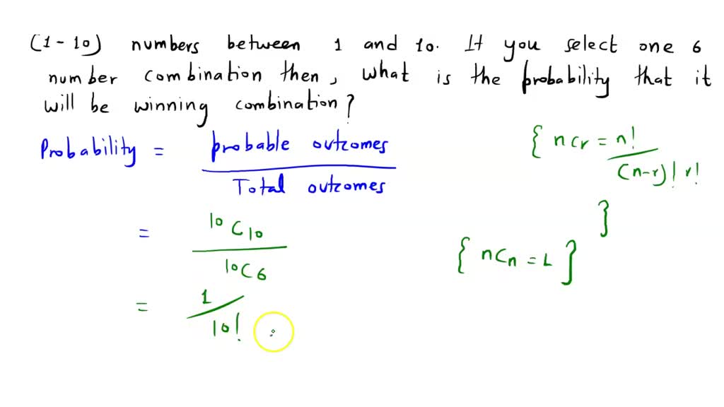 SOLVED: A state lottery involves the random selection of 6 different ...