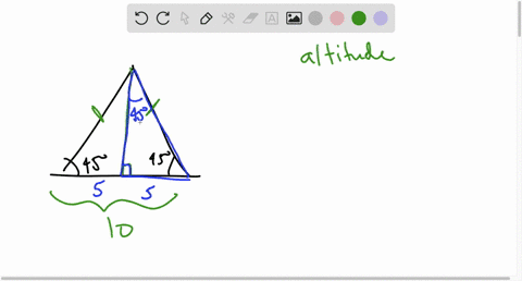 Find the altitude of the isosceles triangle shown in the...