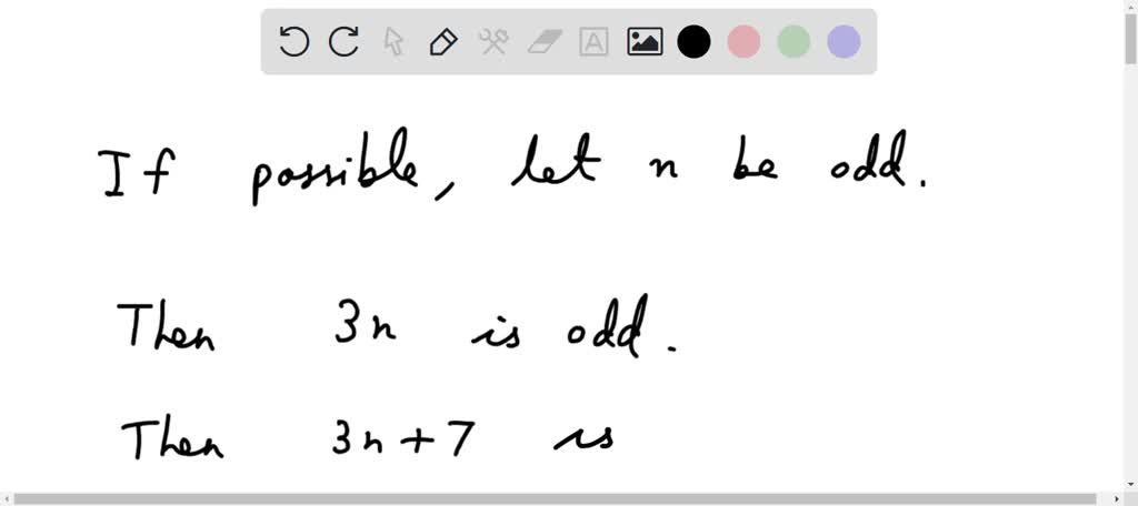 SOLVED: Prove that if 3n + 7 is odd, then n is even.