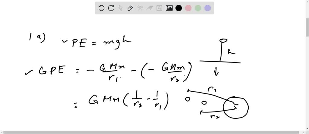 SOLVED: 1 (a) Is there potential (mgh) energy in space? (Note that ...