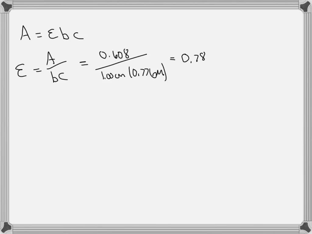SOLVED: A student performs a lab and creates a Beer's Law plot of ...