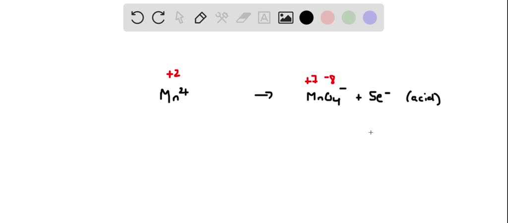 Solved Write Balanced Half Reaction For The Oxidation Of Manganese Ion