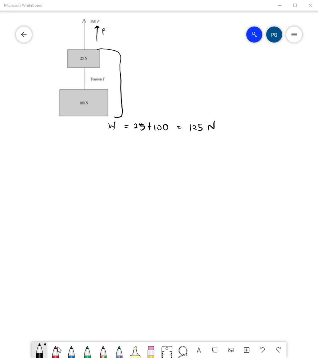 Solved Two Weights Are Connected By A Massless Wire And Pulled Upward