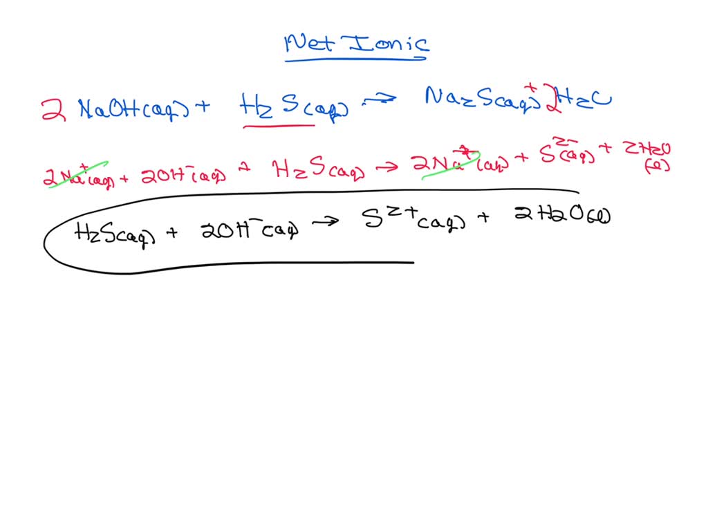 SOLVED: Write a net ionic equation for the overall reaction that occurs when aqueous solutions ...