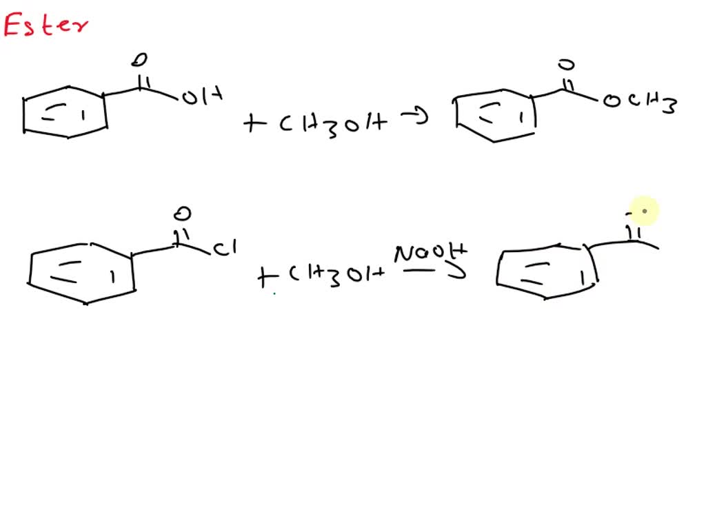 SOLVED: Show three different ways to prepare the following ester: COOH PhCO2CH3 CH3OH 3 COOH