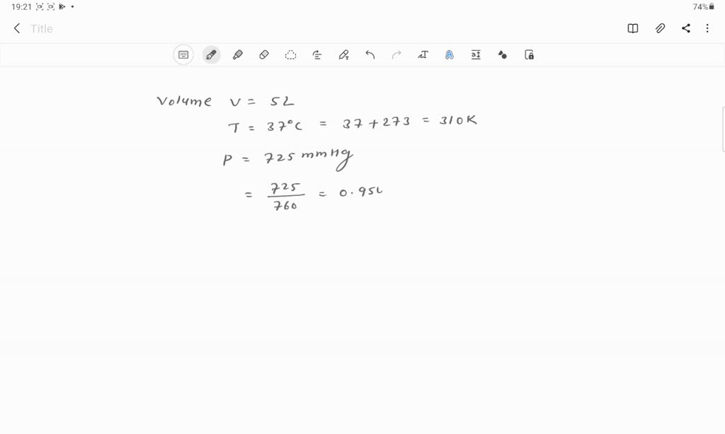 How many moles of air are present in the lungs if they occupy a volume ...