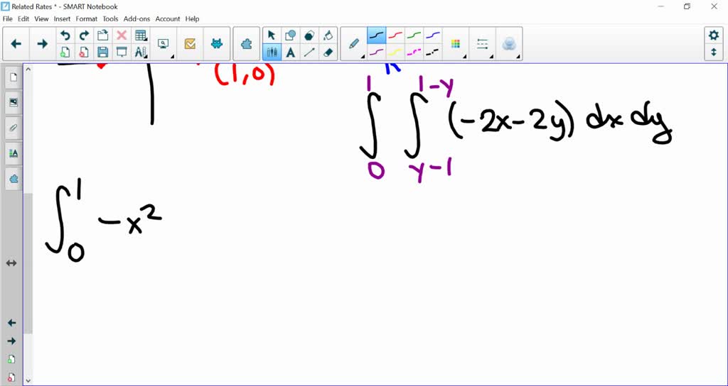 Compute the line integral (y^2 dx-x^2 dy) round the triangle whose ...