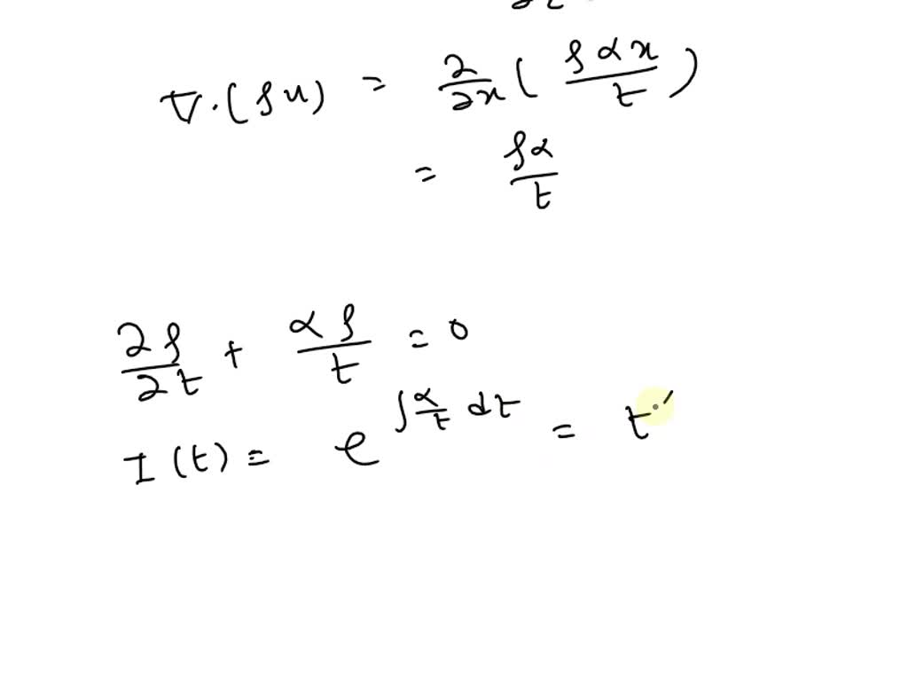 SOLVED: Consider the one-dimensional Cartesian velocity field: 𝐮=(α x ...