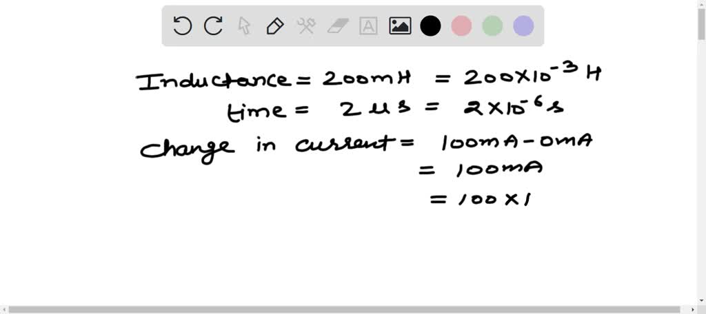 SOLVED: The current through a 200 mH inductance changes from 0 to 100 ...