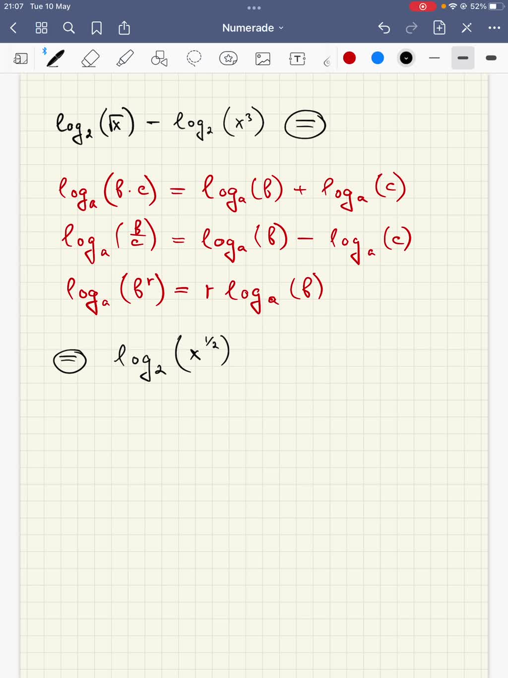 SOLVED: 'Write the expression as a logarithm of a single expression. log 10 - log x+3 log Vx log ...