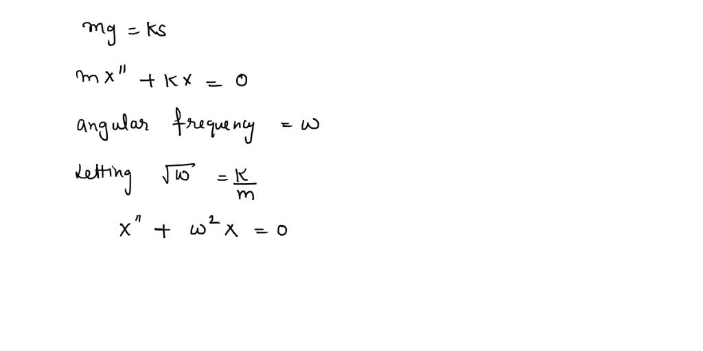 Solved From The Differential Equation For A Spring Mass System With