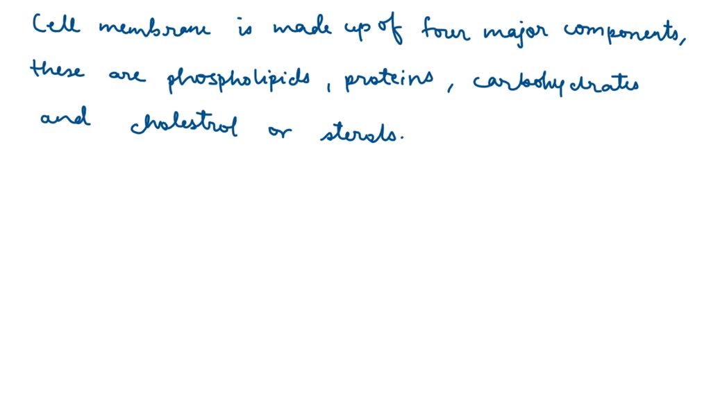 SOLVED: The major structural components of a cell membrane are: a ...