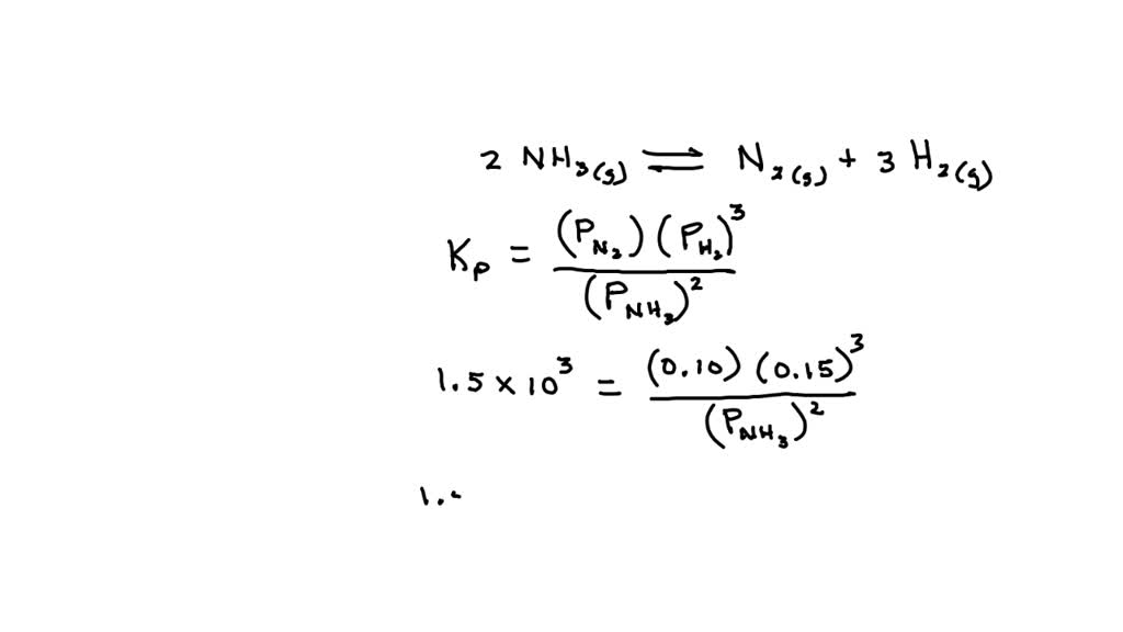 SOLVED: A) The decomposition of ammonia is: 2 NH3(g) → N2(g) + 3 H2(g ...