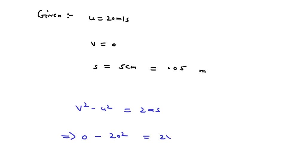 SOLVED: A bullet hits a wall with a velocity of 20m/s and penetrates it ...