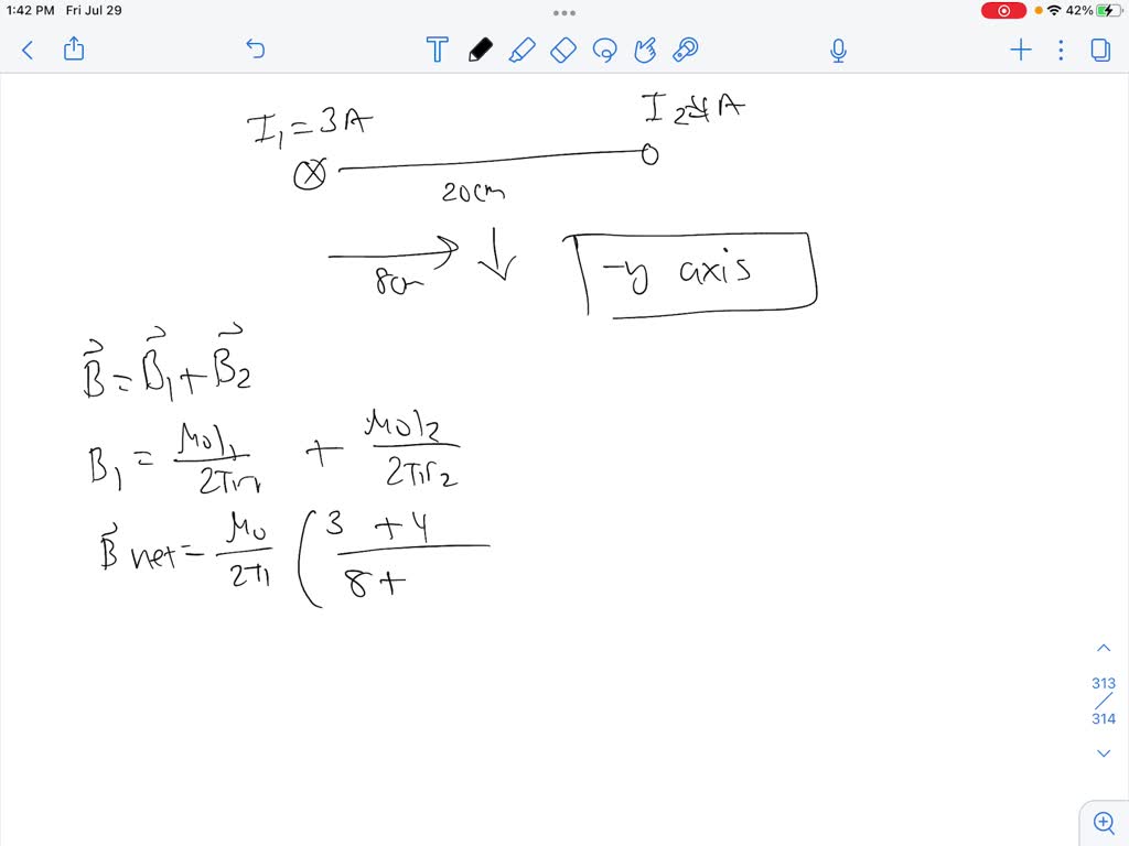SOLVED: 7- Two long, straight wires are oriented perpendicular to the ...